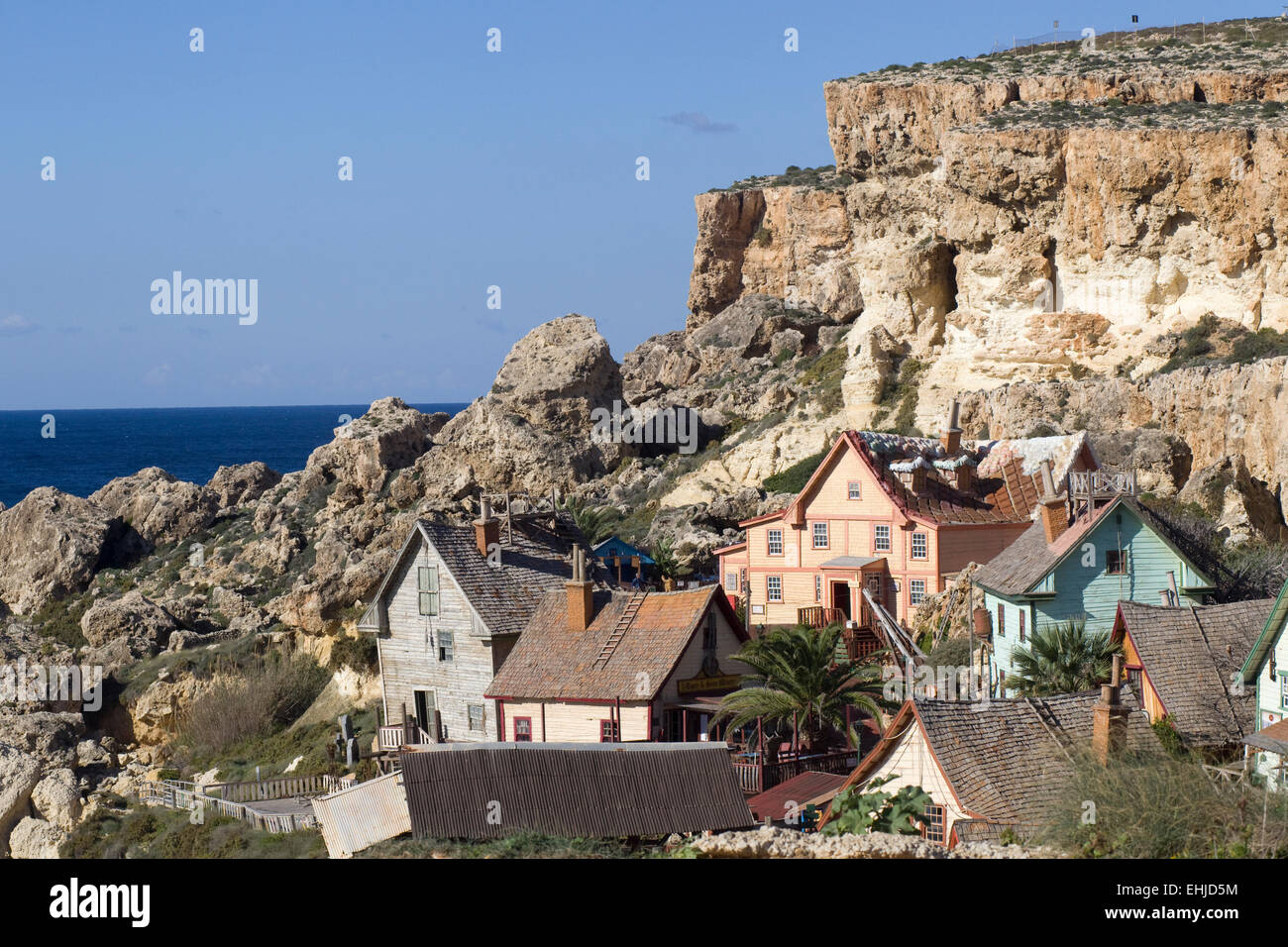Anchor Bay Popeye Village of sweethaven the Island of Malta Europe ...