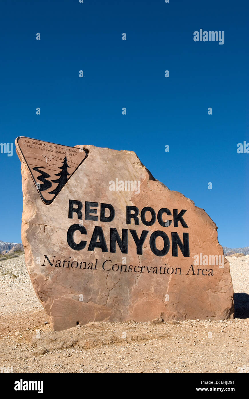 Red Rock Canyon sign Nevada USA Stock Photo - Alamy