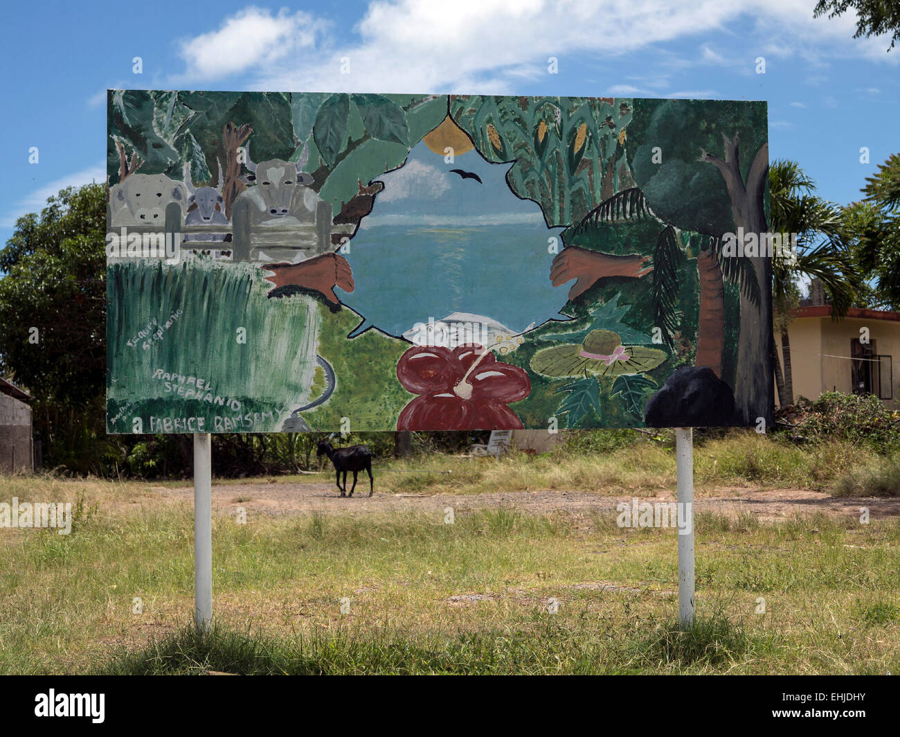 RODRIGUES, ISLAND, PORT MATHURIN, PAINTED WALL, MAURITIUS Stock Photo ...