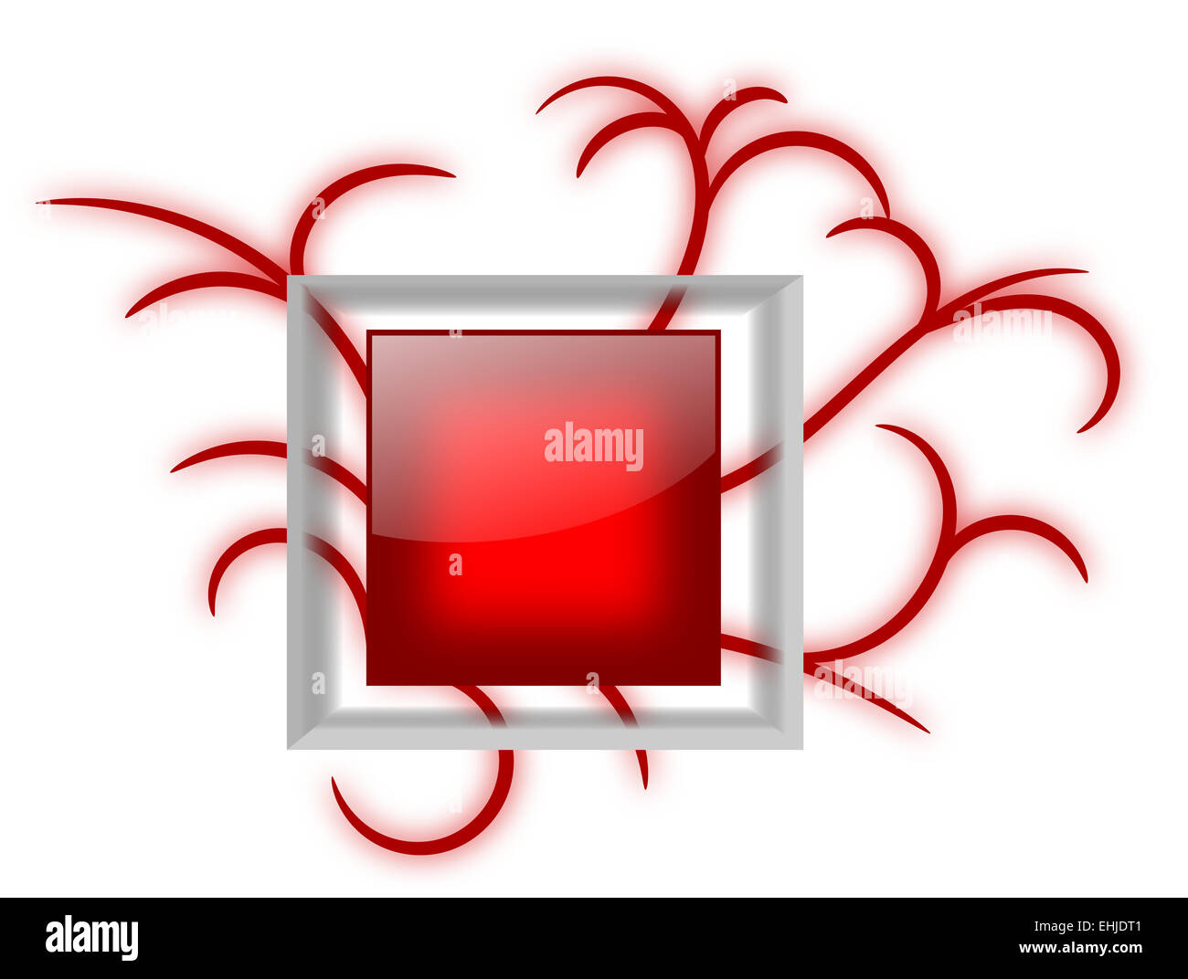 Shiny Red Message Board with Vines Stock Photo - Alamy