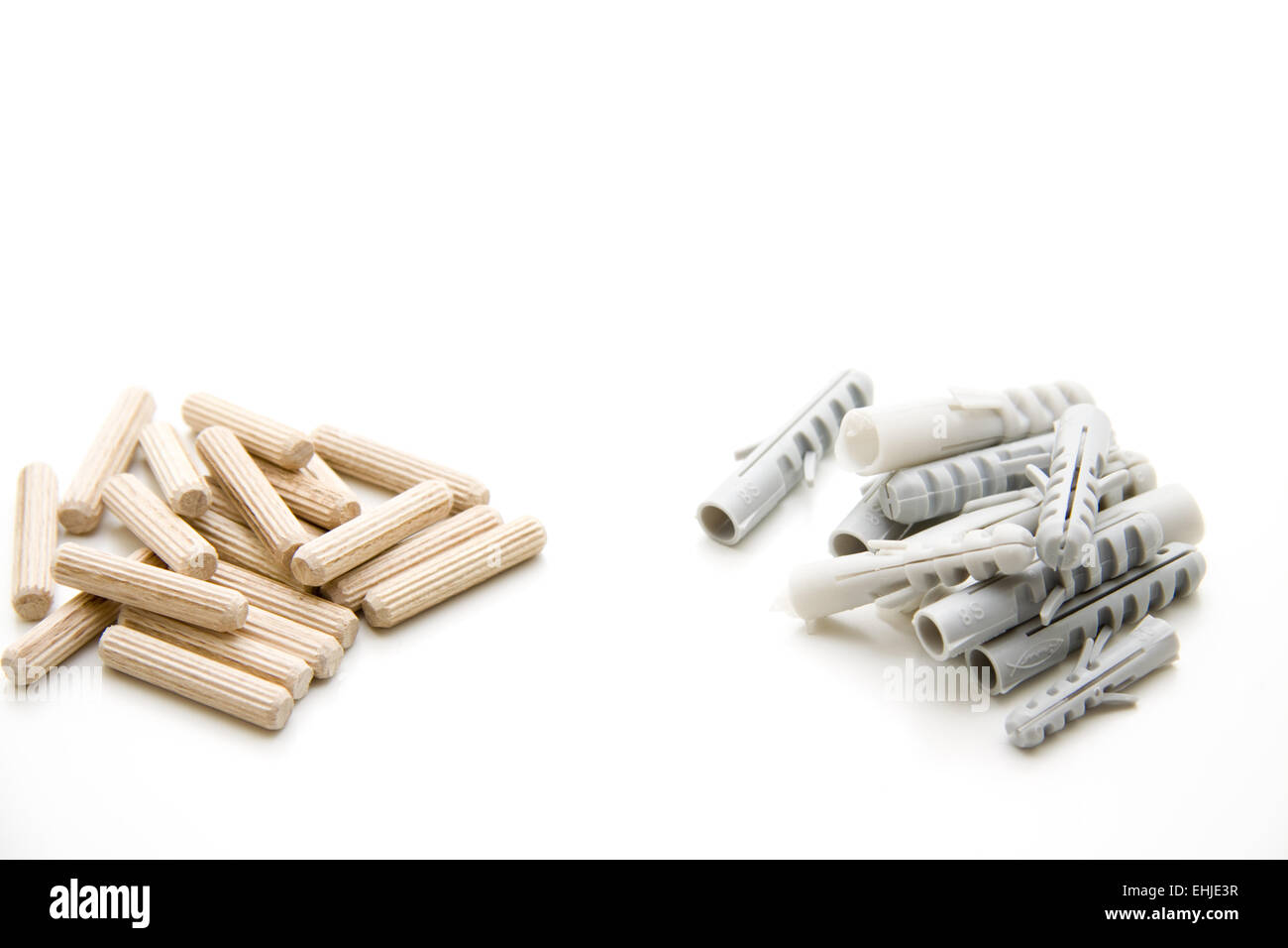 Wood and plastic rawl plug Stock Photo - Alamy