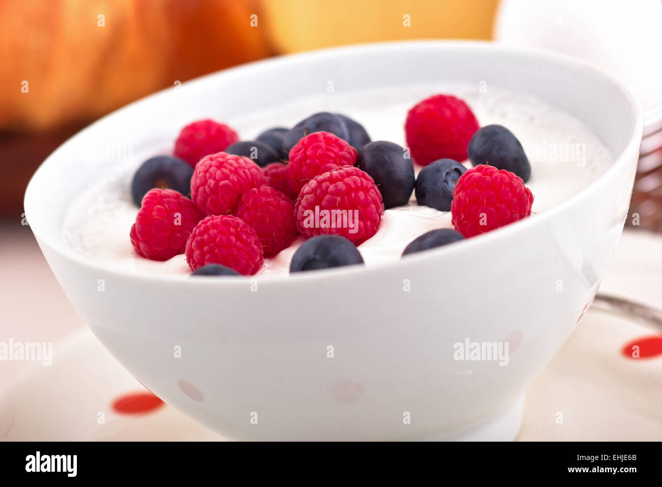 curd with fruits Stock Photo - Alamy