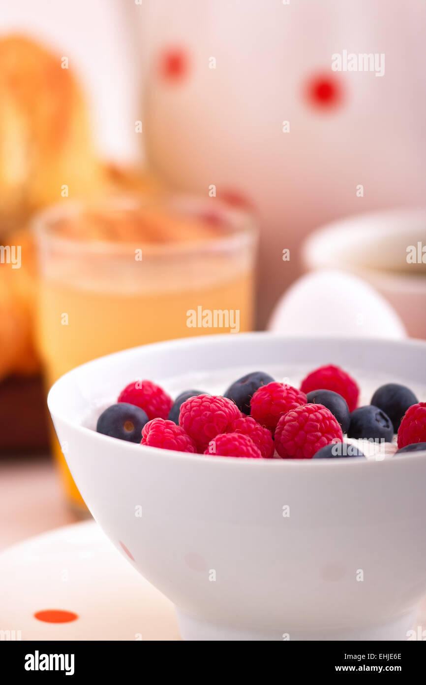 curd with fruits Stock Photo - Alamy
