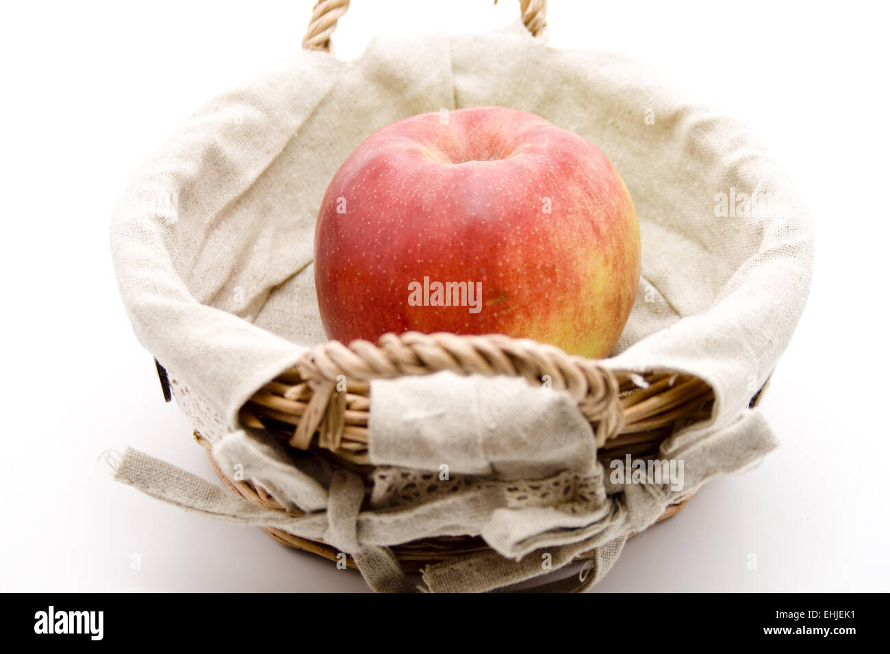 Red apple in the basket Stock Photo - Alamy