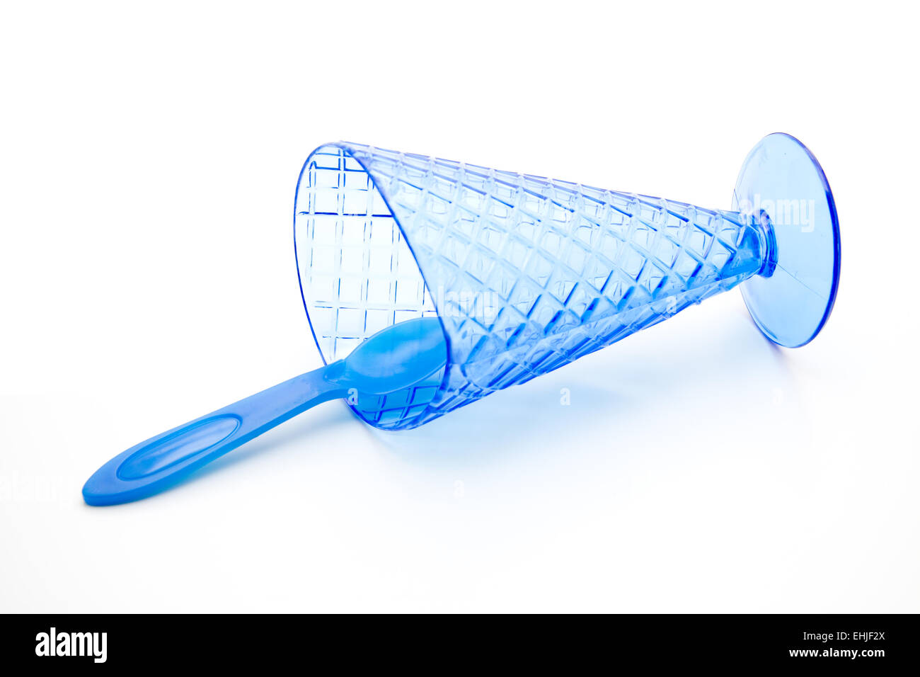 Blue sundae with spoon Stock Photo - Alamy