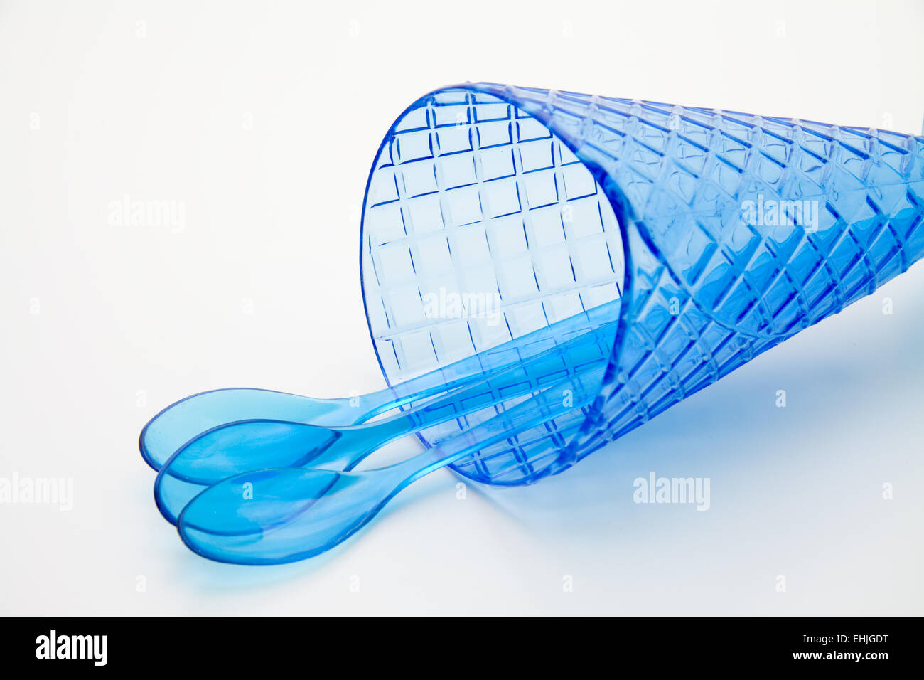 Blue sundae with spoon Stock Photo - Alamy