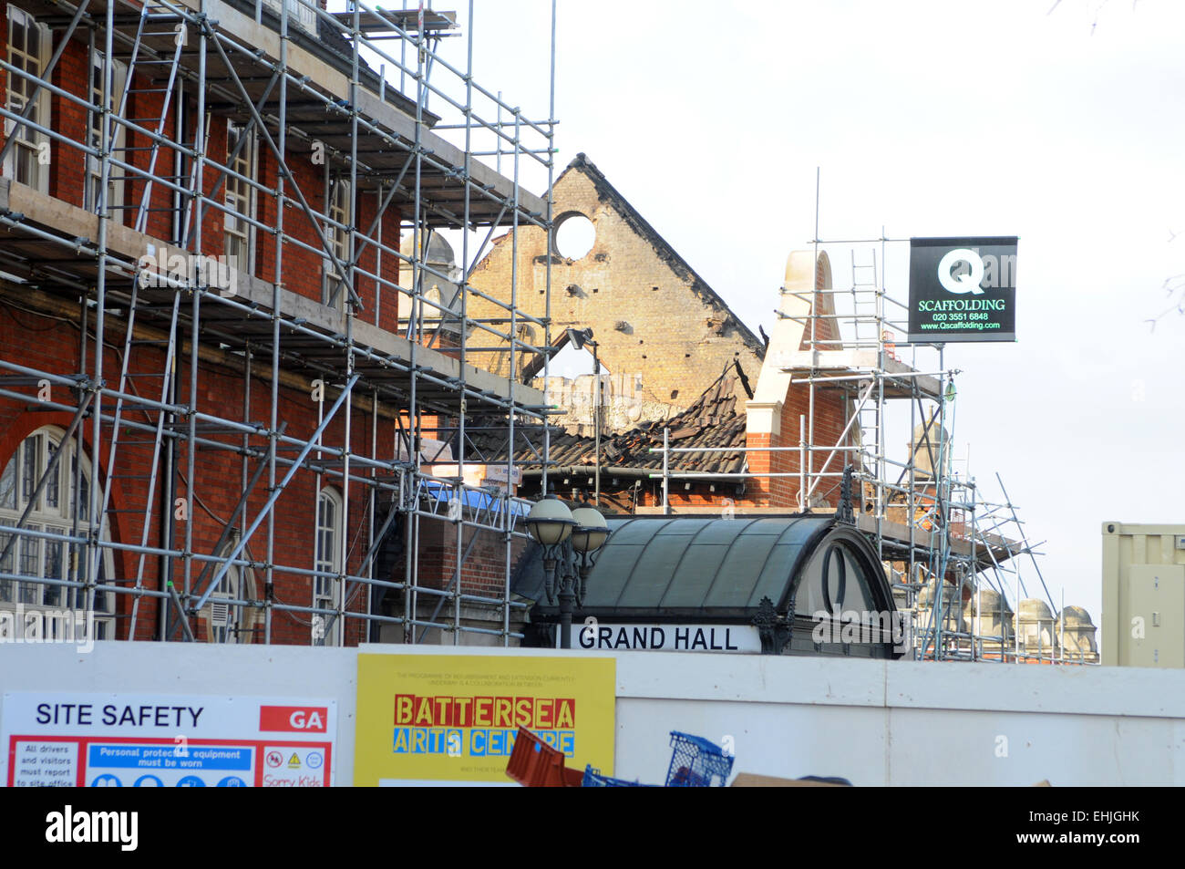 London, UK, 14 March 2015, Fire at Battersea Arts Centre destroys Grand ...