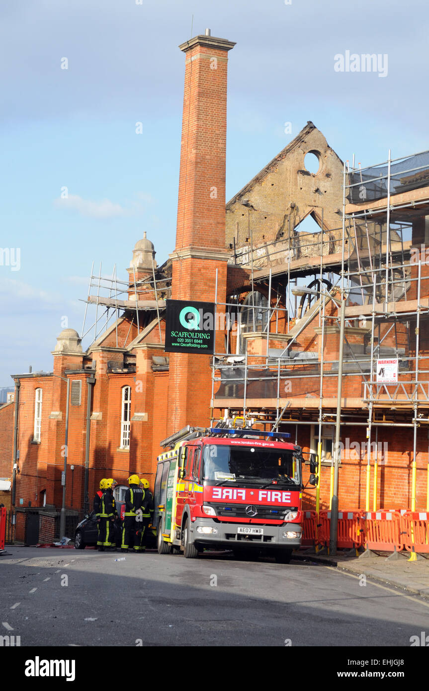 London, UK, 14 March 2015, Fire at Battersea Arts Centre destroys Grand ...
