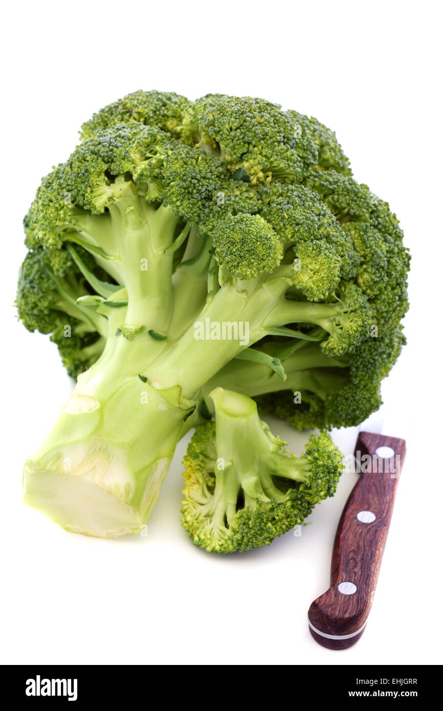 Broccoli on a white background Stock Photo - Alamy
