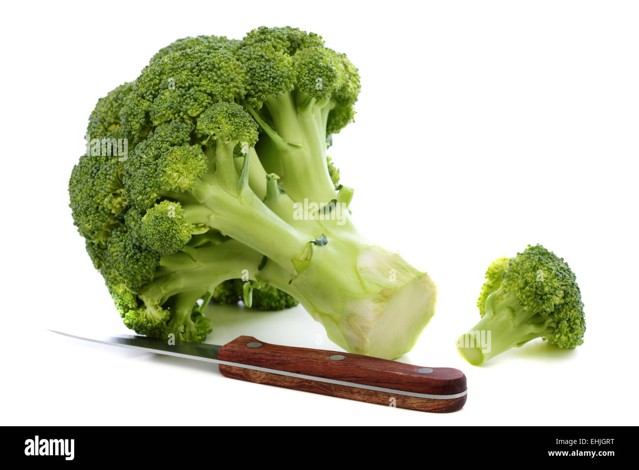 Broccoli and kitchen knife Stock Photo - Alamy