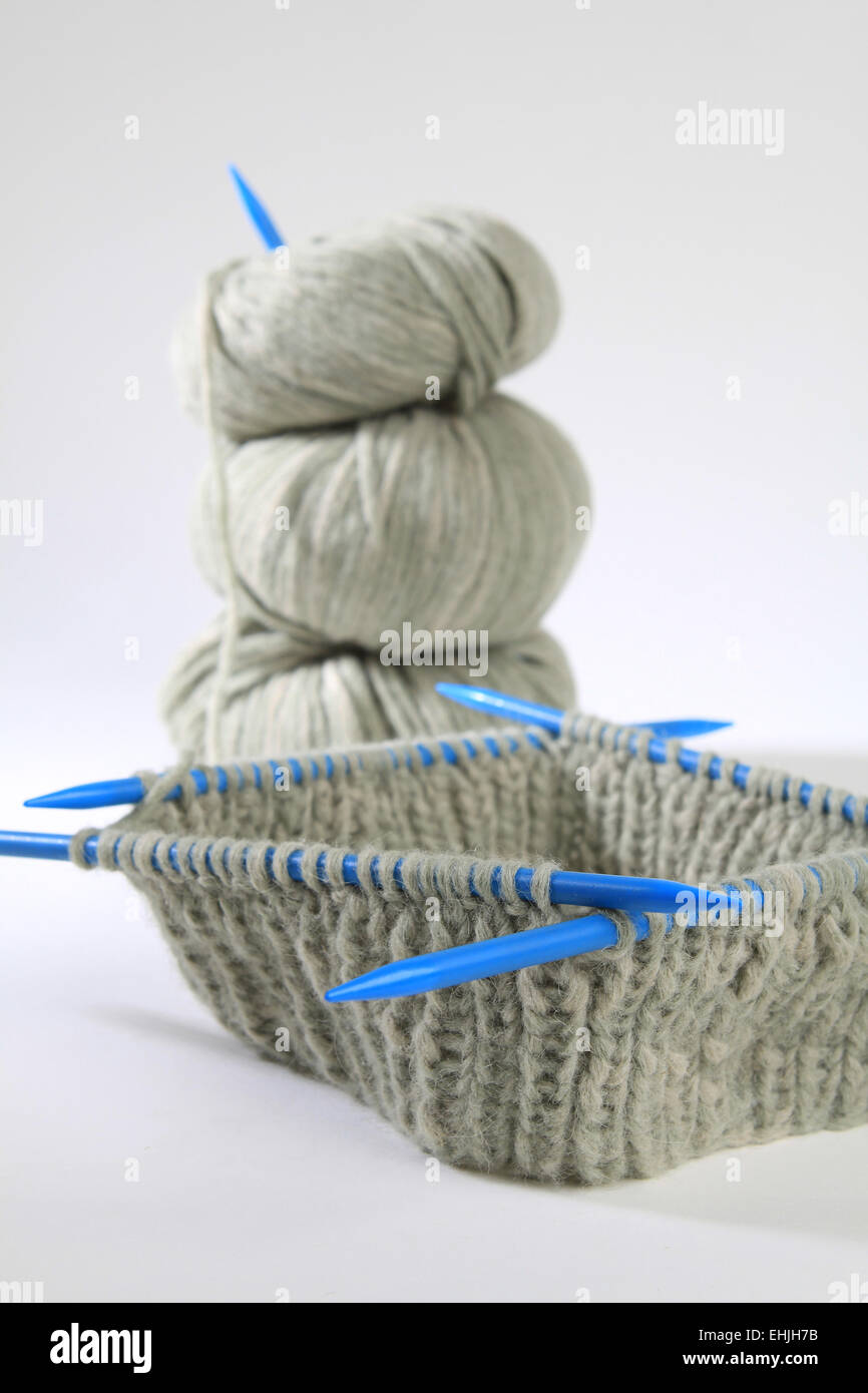 needle play with wool Stock Photo - Alamy