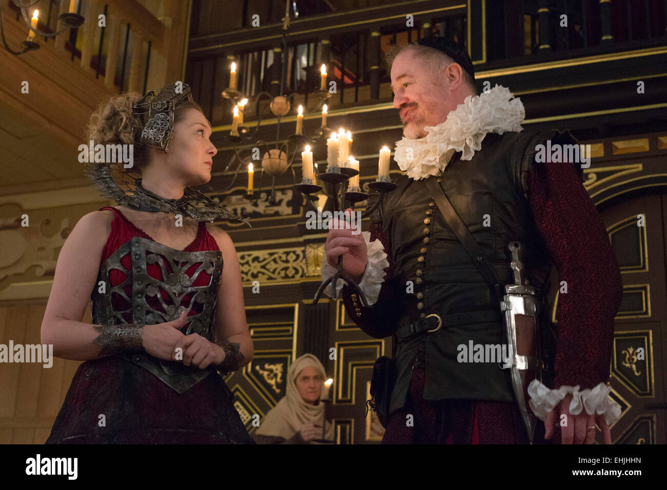 London, UK. 14 March 2015. Pictured: Owen Teale as Bassanes and Amy ...