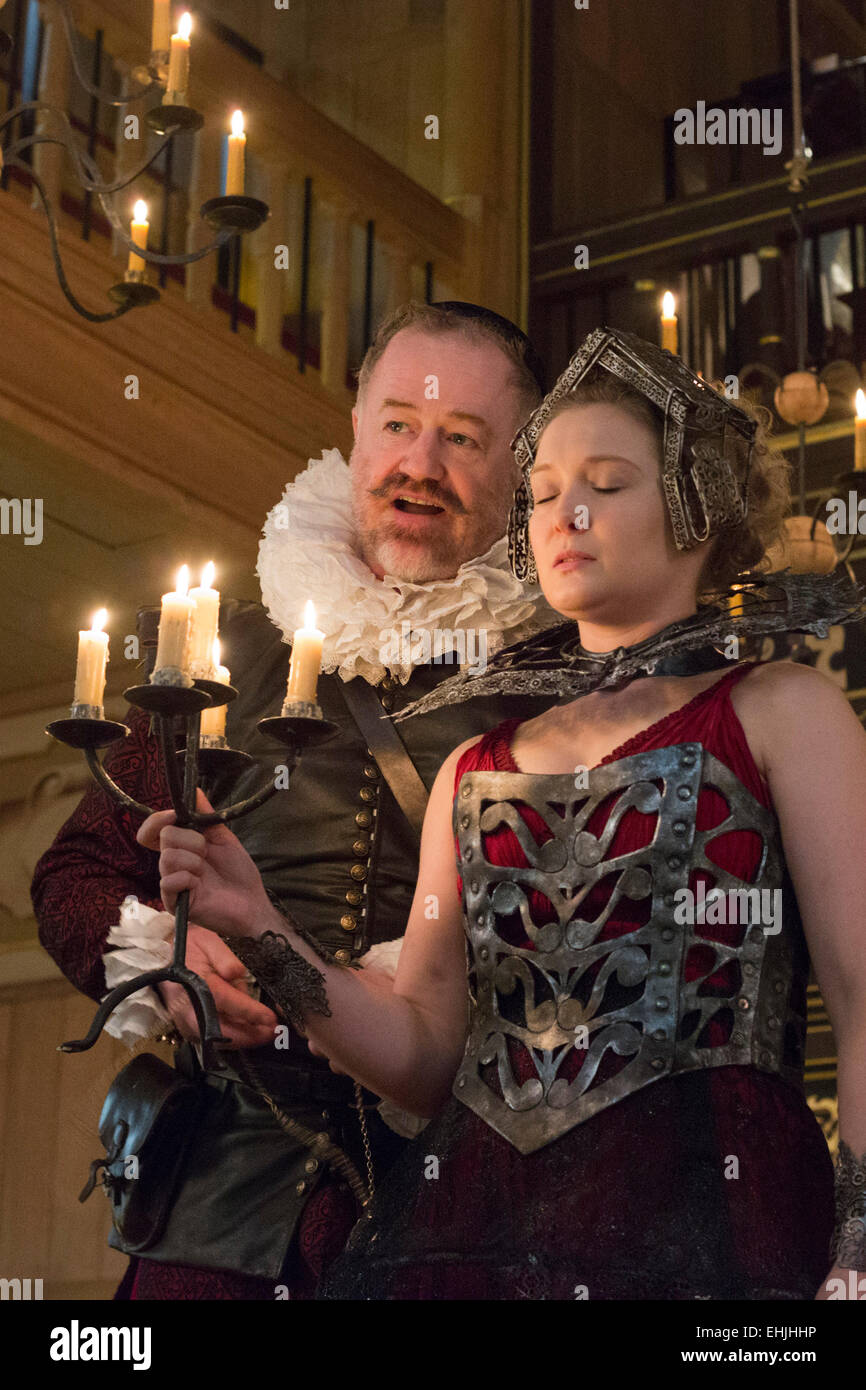 London, UK. 14 March 2015. Pictured: Owen Teale as Bassanes and Amy ...