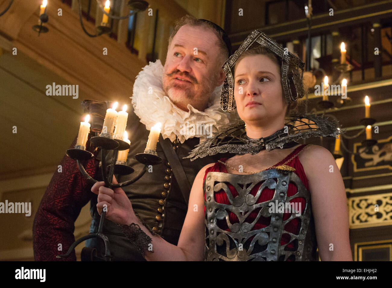 London, UK. 14 March 2015. Pictured: Owen Teale as Bassanes and Amy ...