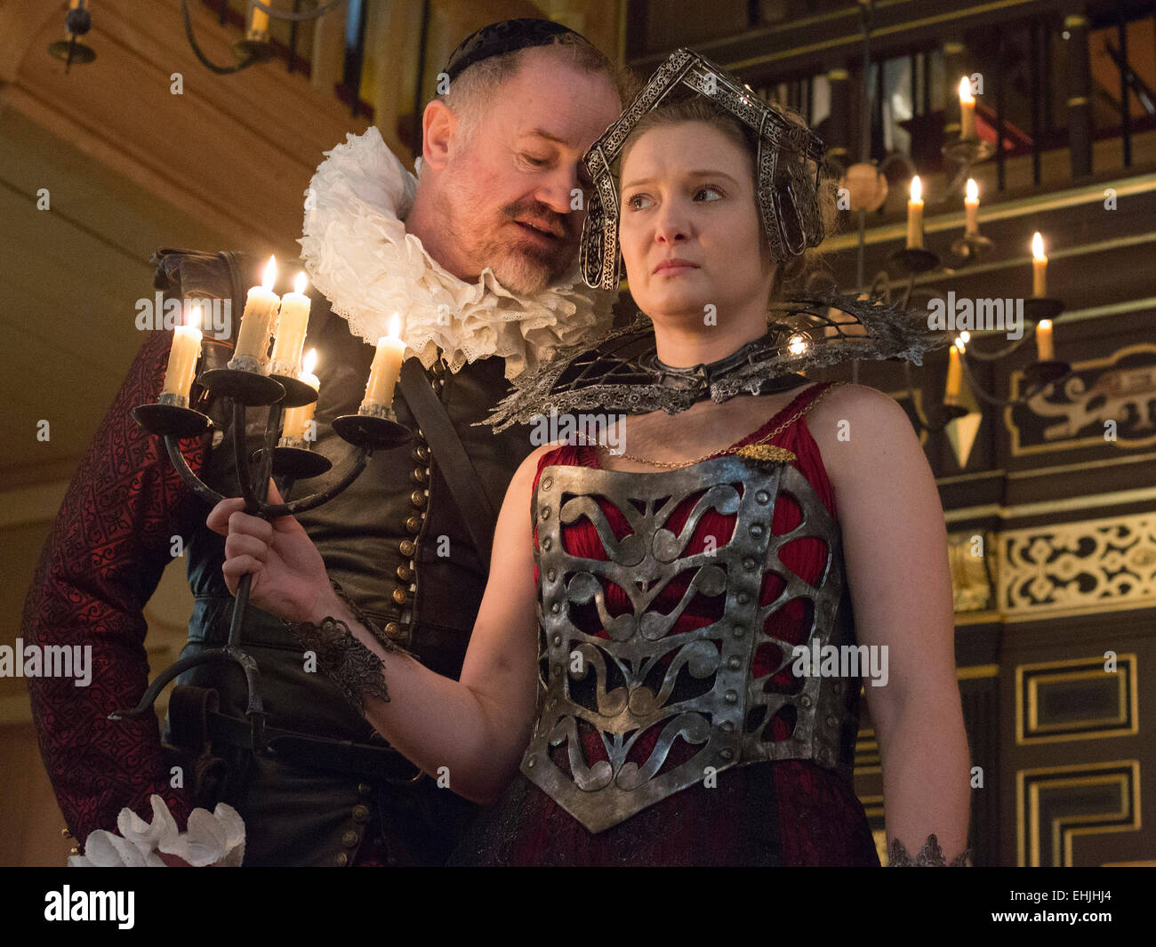 London, UK. 14 March 2015. Pictured: Owen Teale as Bassanes and Amy ...