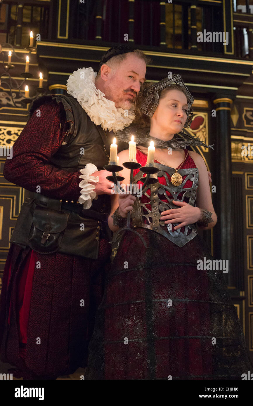 London, UK. 14 March 2015. Pictured: Owen Teale as Bassanes and Amy ...