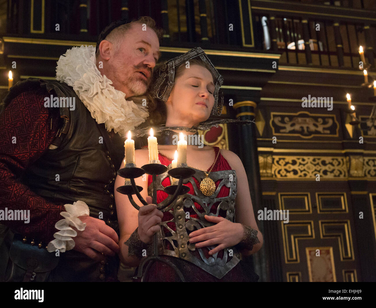 London, UK. 14 March 2015. Pictured: Owen Teale as Bassanes and Amy ...