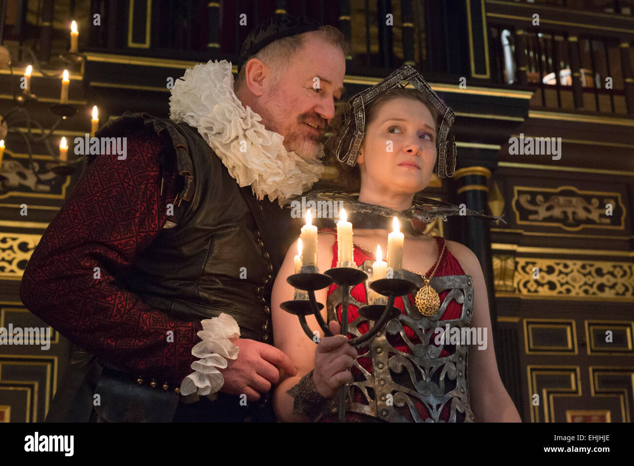 London, UK. 14 March 2015. Pictured: Owen Teale as Bassanes and Amy ...