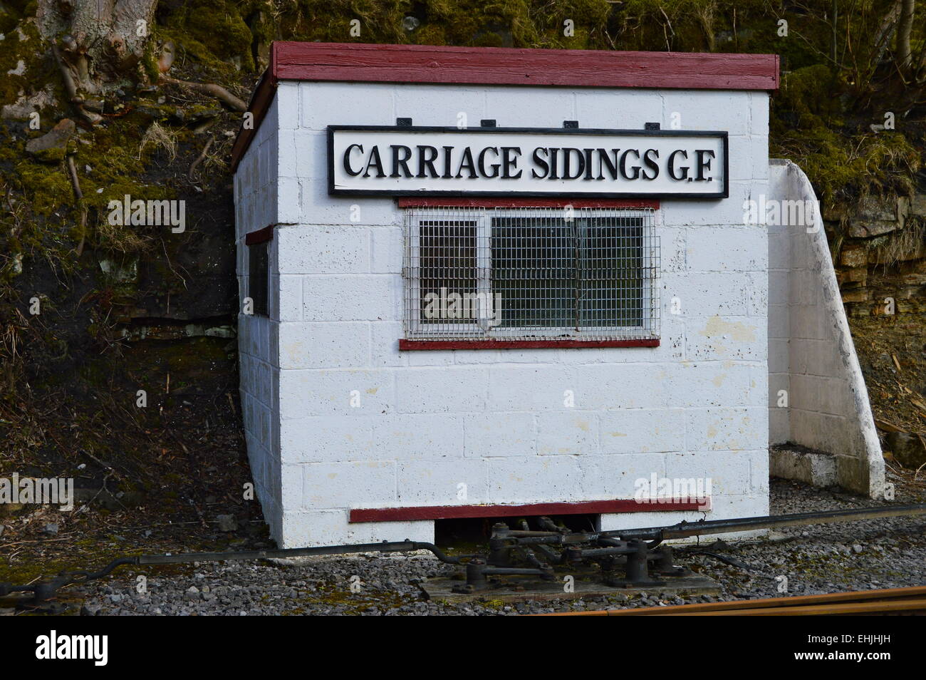 Small signalbox on the South Tynedale Railway in Alston Stock Photo - Alamy