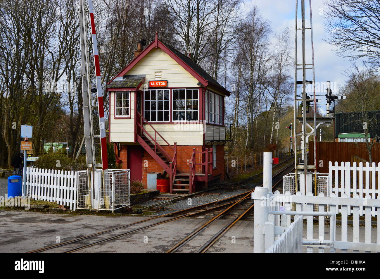 Signalbox on the South Tynedale Railway at Alston station Stock Photo ...