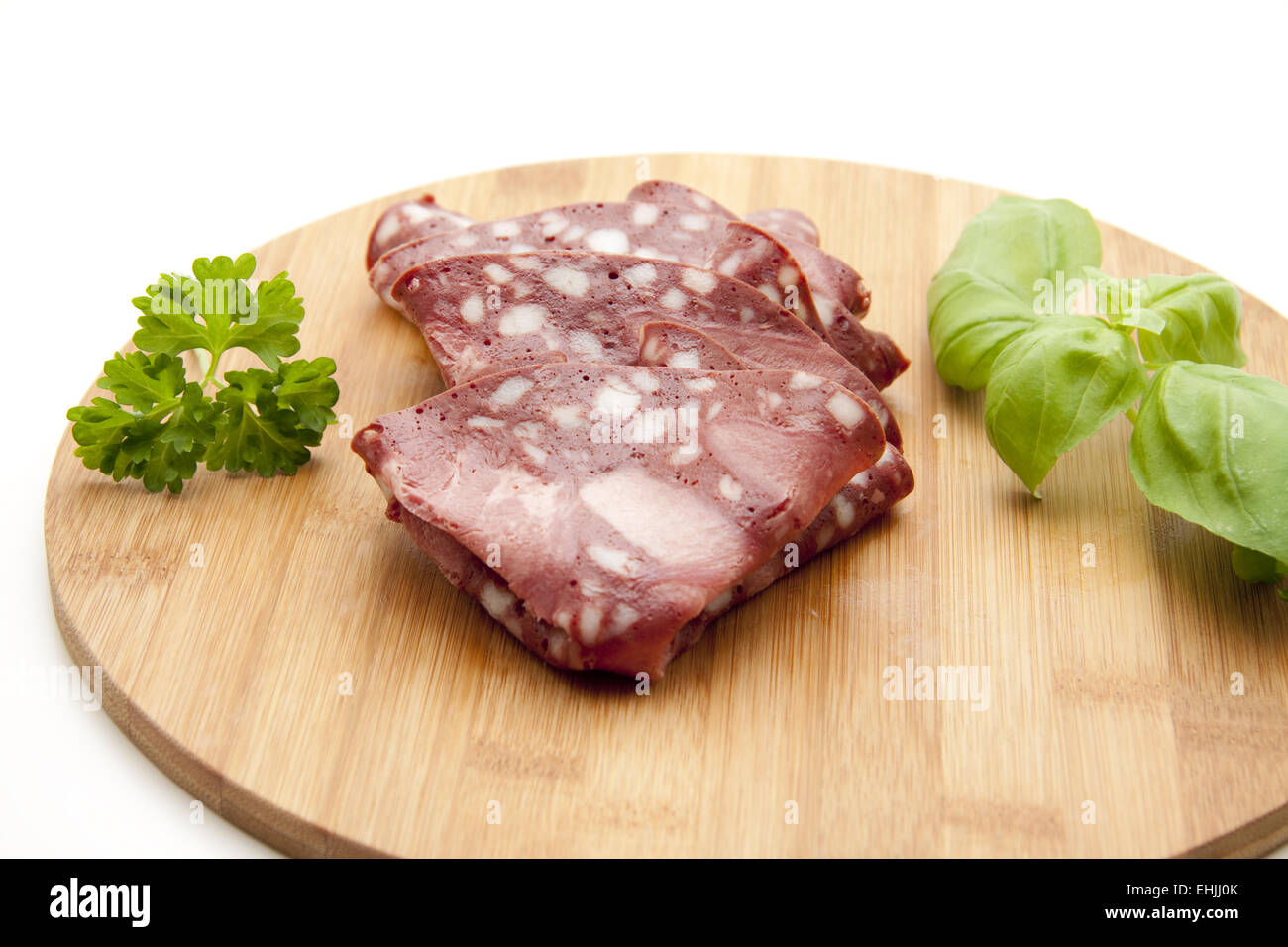 Blood sausage with herbs Stock Photo - Alamy