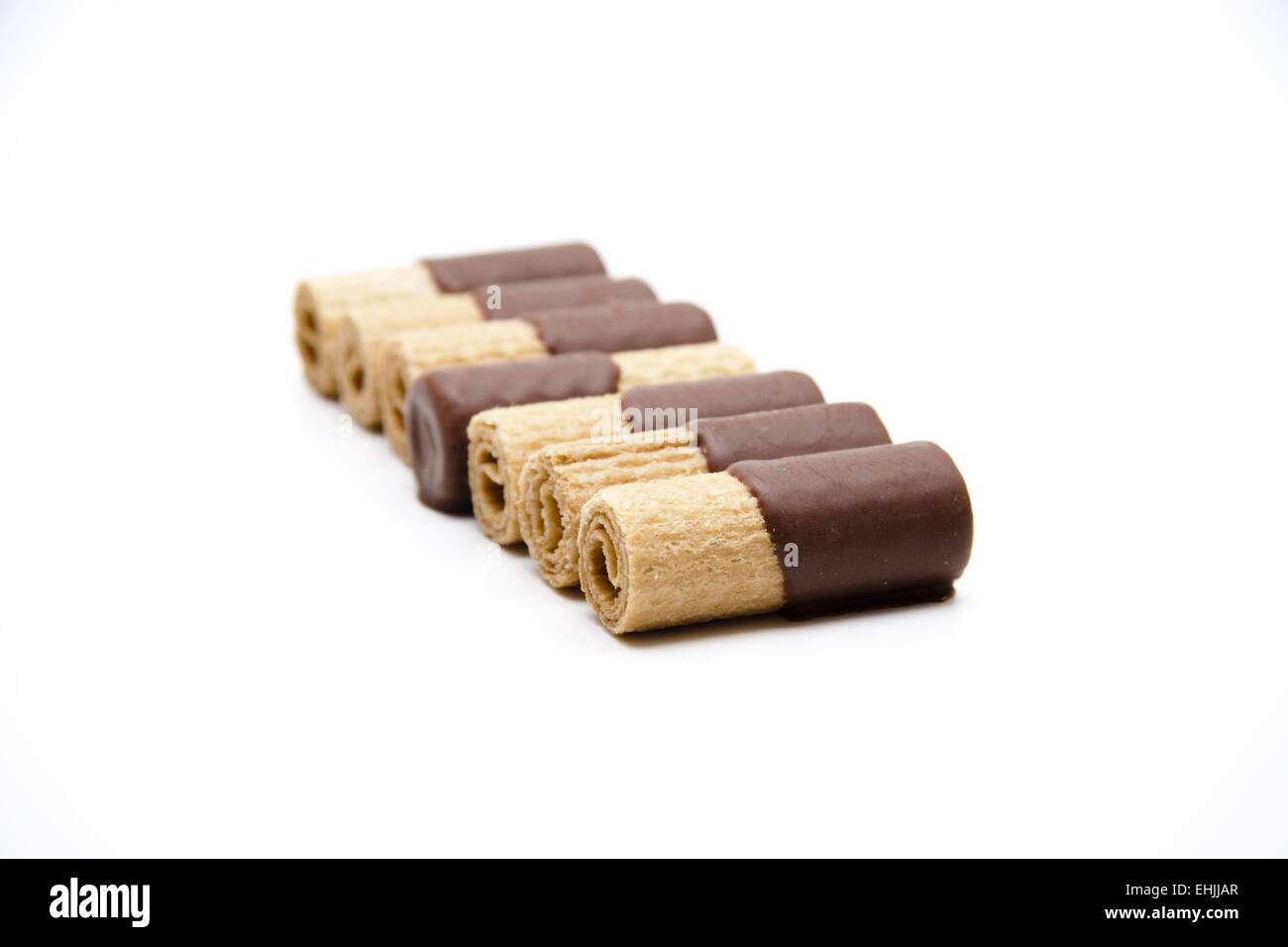 Round cookies with chocolate Stock Photo - Alamy