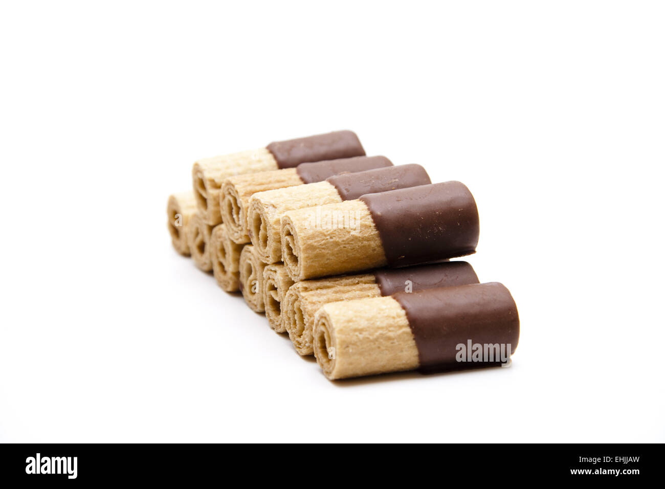 Round cookies with chocolate Stock Photo - Alamy