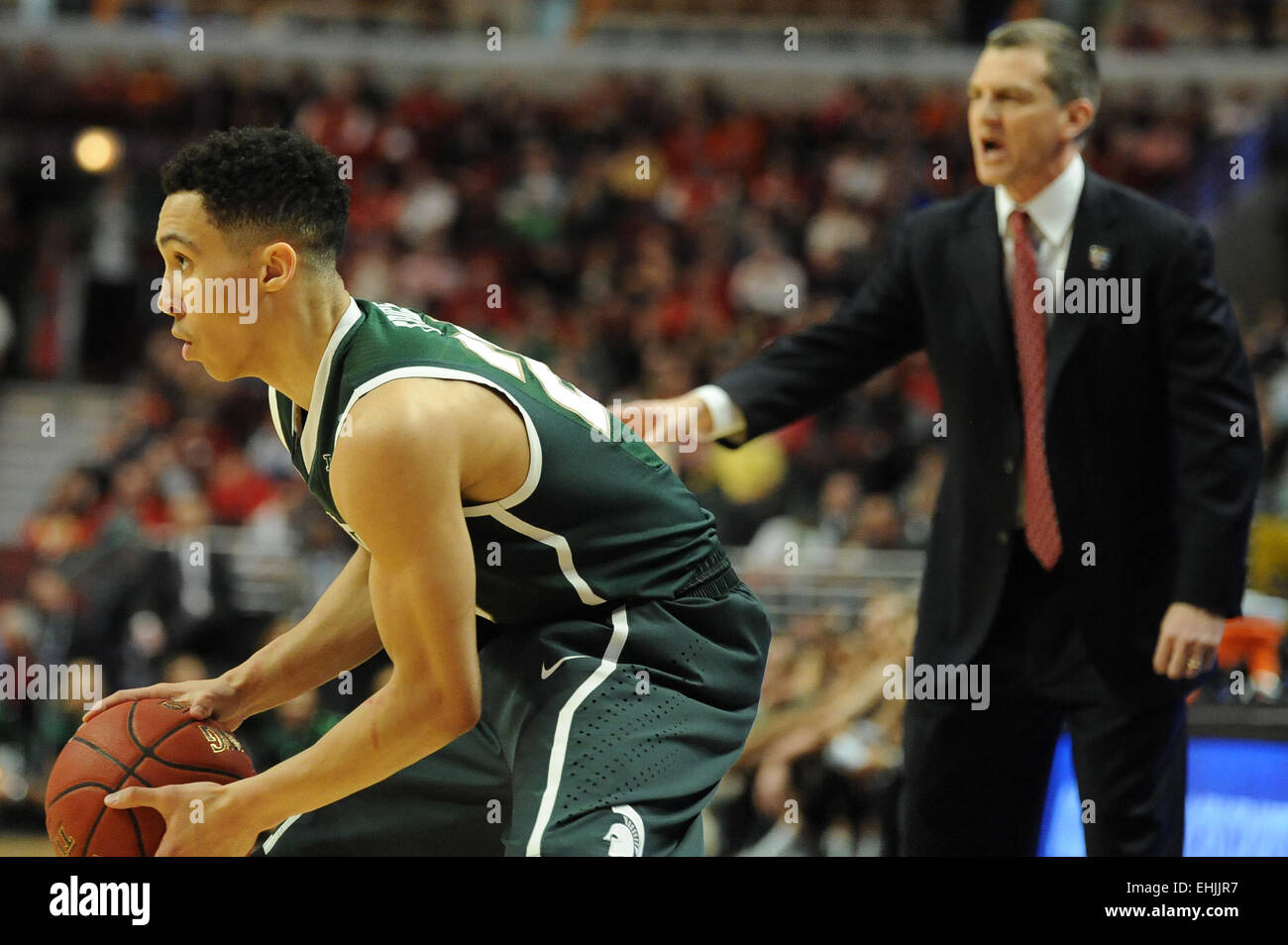 Chicago, IL, USA. 14th Mar, 2015. Michigan State Spartans guard Travis ...