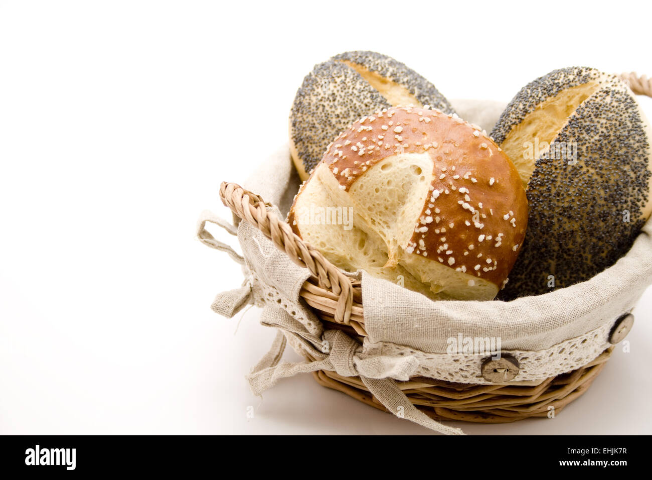 Bread rolls in the basket Stock Photo - Alamy