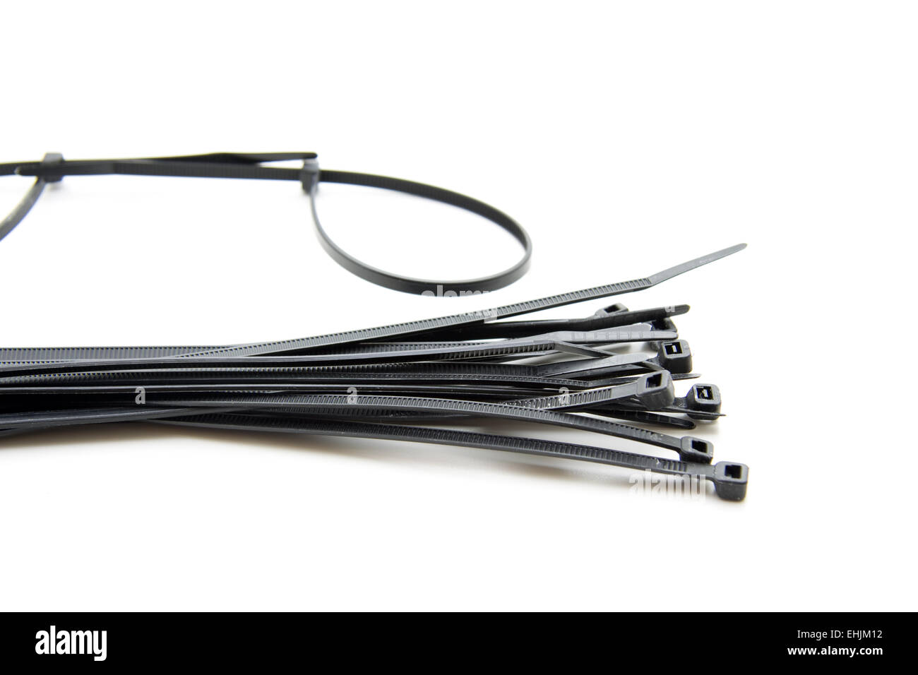 Black cable binders Stock Photo - Alamy