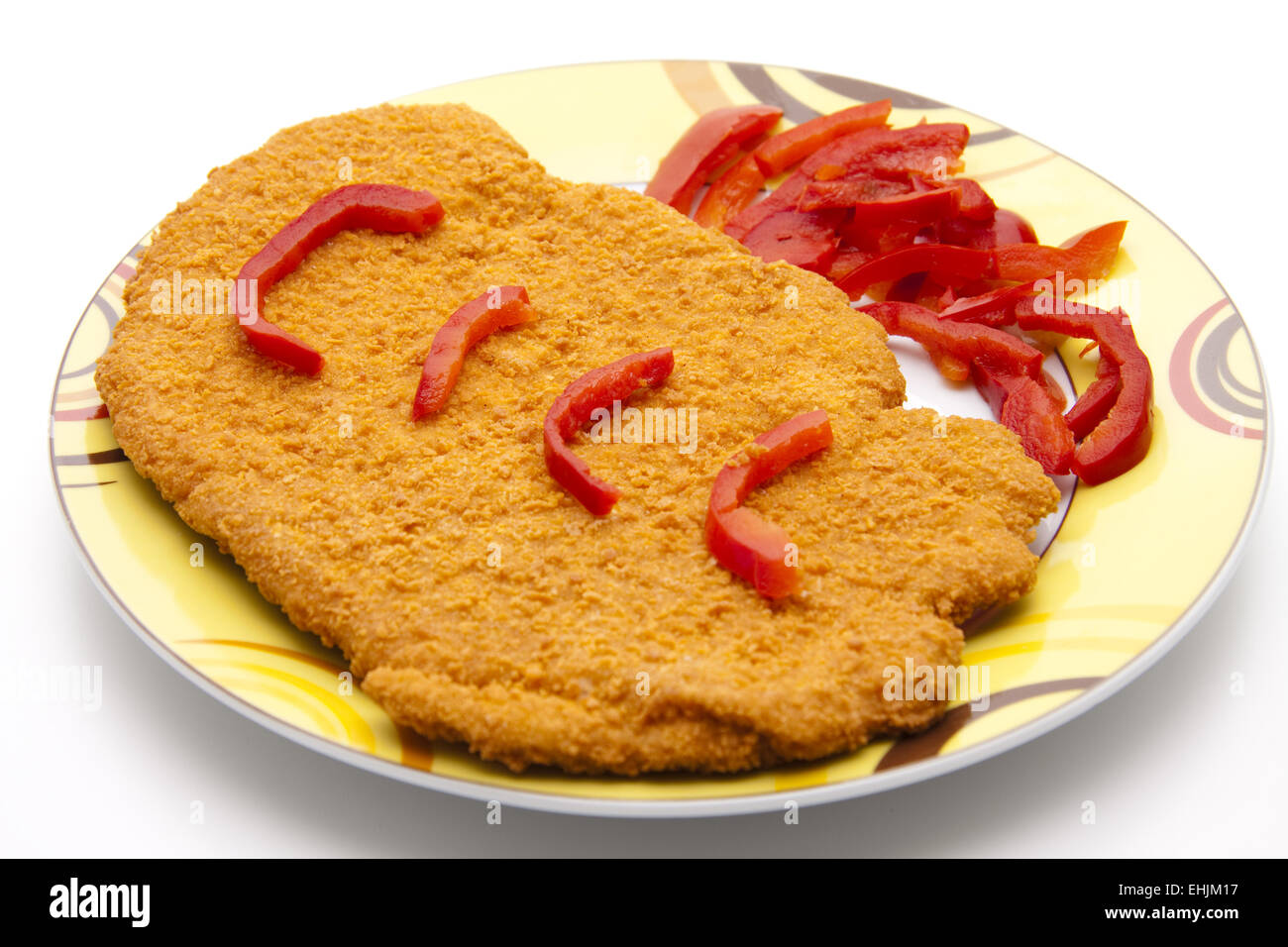 Pigs cutlet with ketchup Stock Photo - Alamy