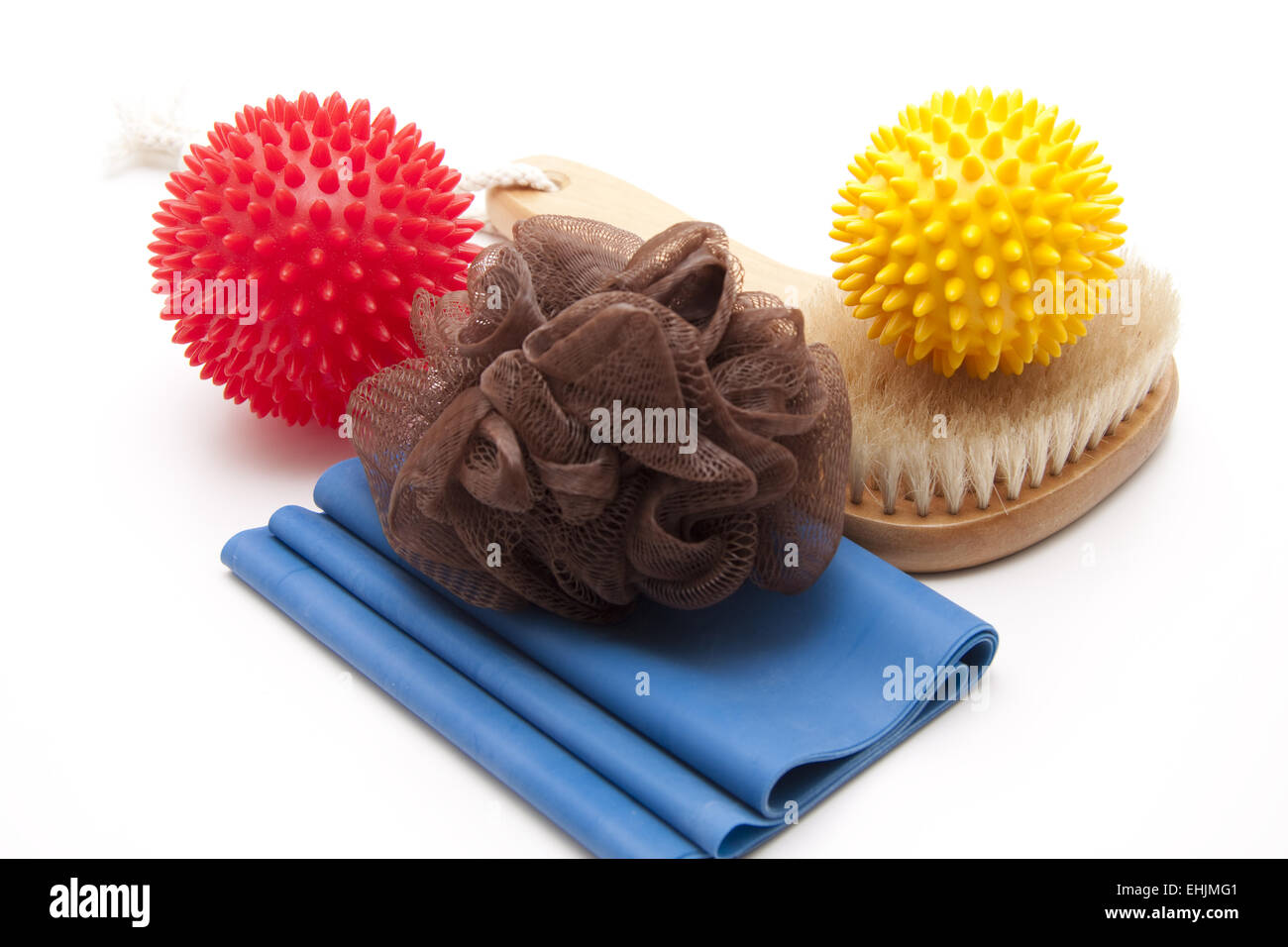 Massage sponge and massage ball Stock Photo - Alamy