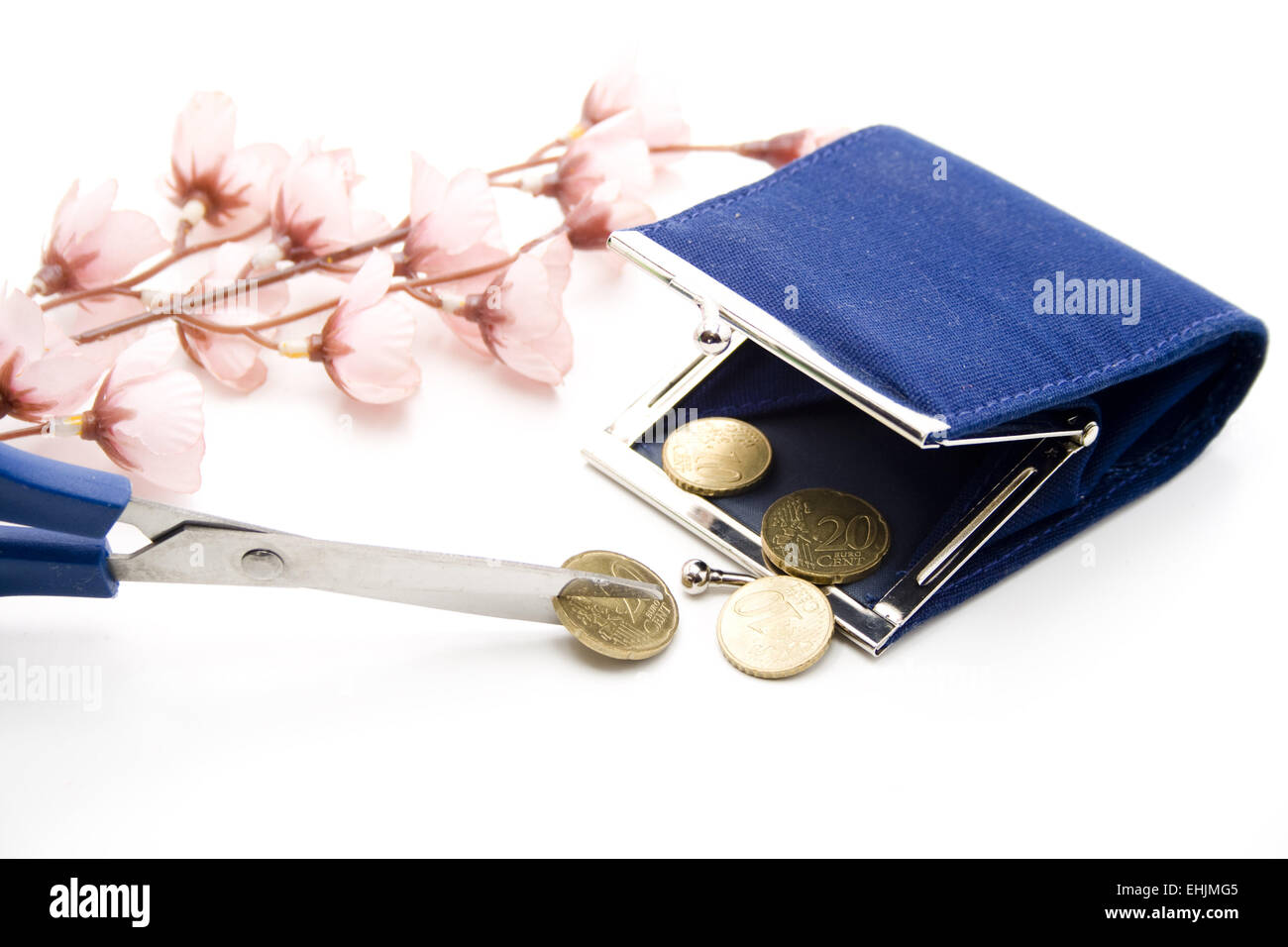 Purse with change Stock Photo - Alamy