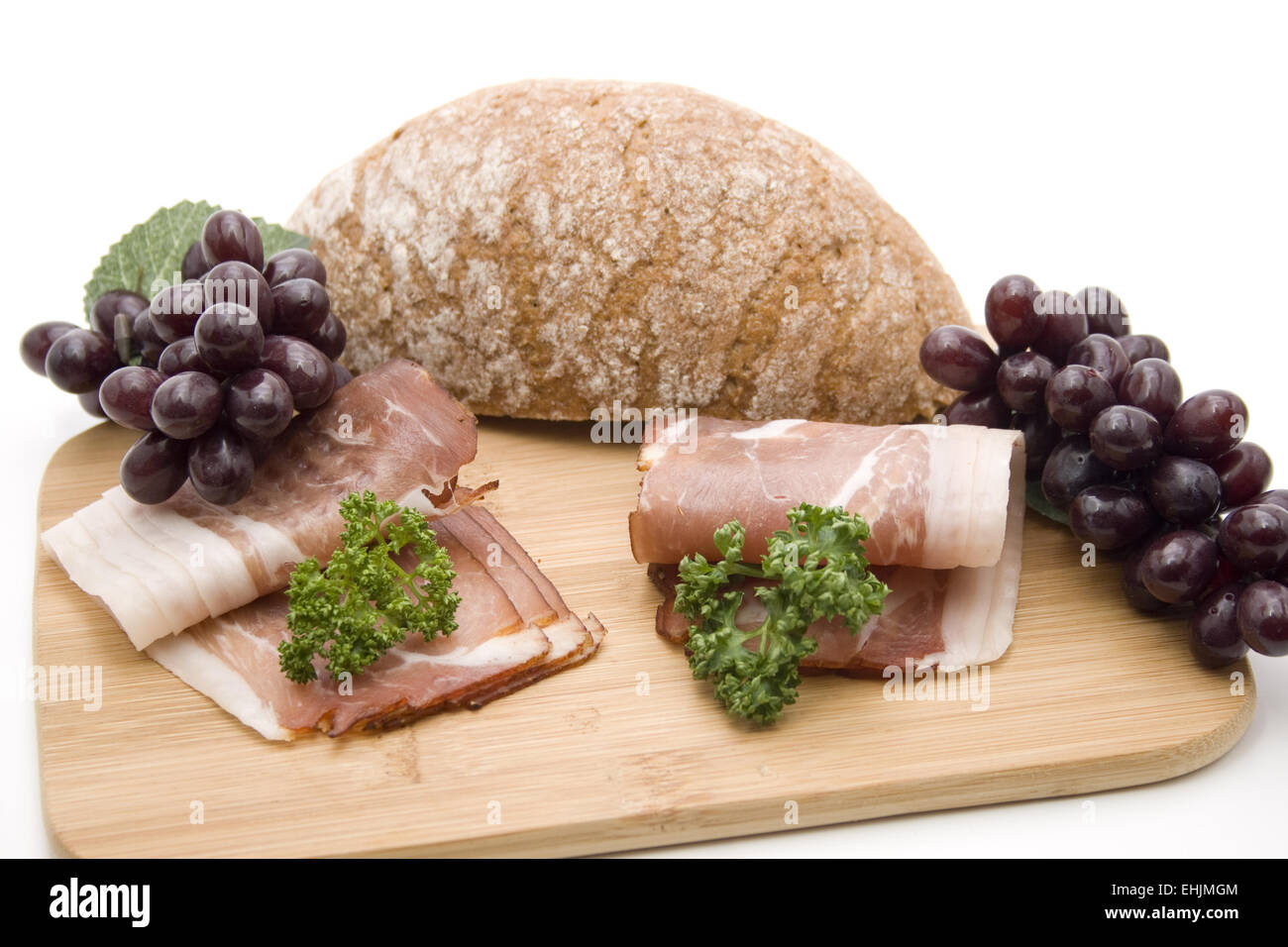 Ham with bread Stock Photo - Alamy