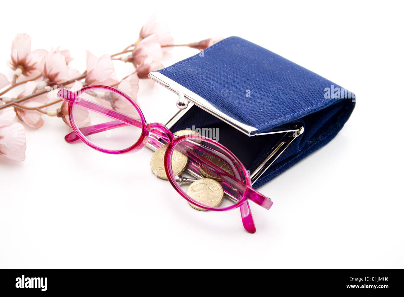 Purse with money Stock Photo - Alamy