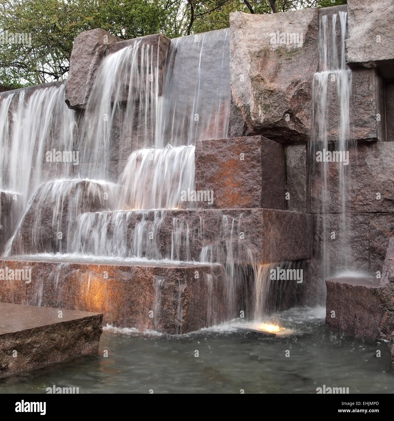 Franklin delano roosevelt memorial washington waterfall hi-res stock ...