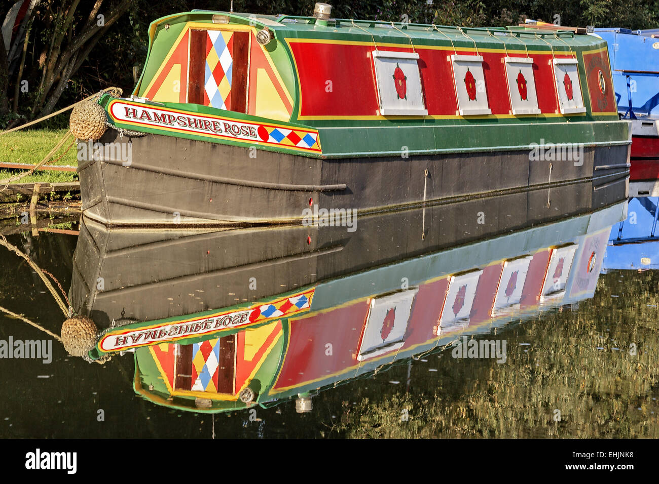 Barge Hampshire Rose On The Canal UK Stock Photo - Alamy