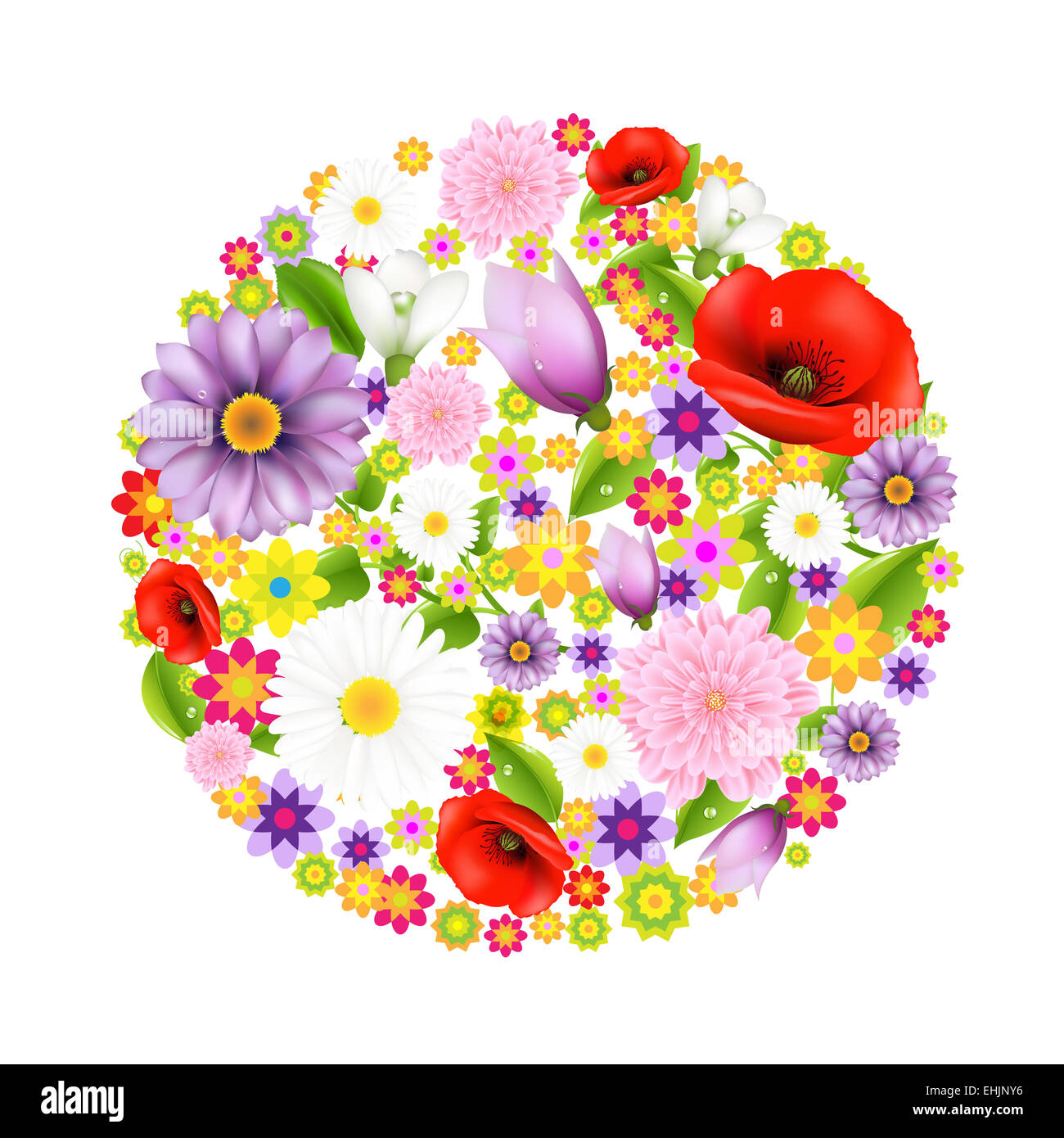 Water paint flowers Cut Out Stock Images & Pictures - Alamy