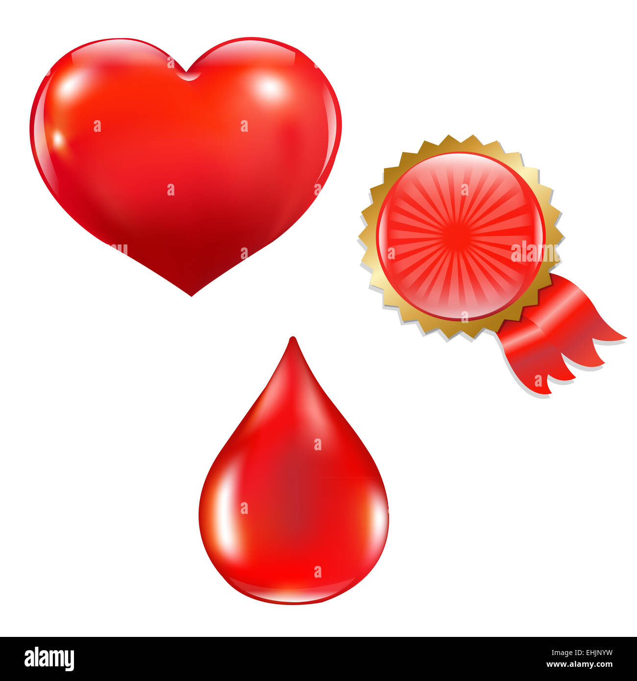 Collection With Blood Drop And Heart Stock Photo - Alamy