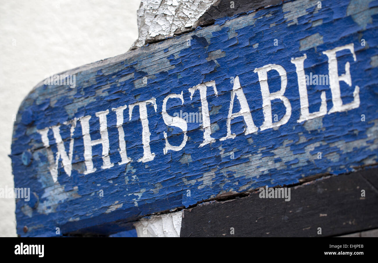 Whitstable Harbour Sign Stock Photo - Alamy