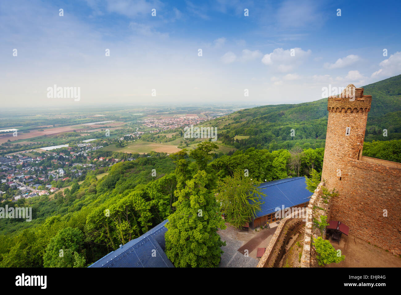 Panorama from Auerbach castle tower, Germany Stock Photo - Alamy