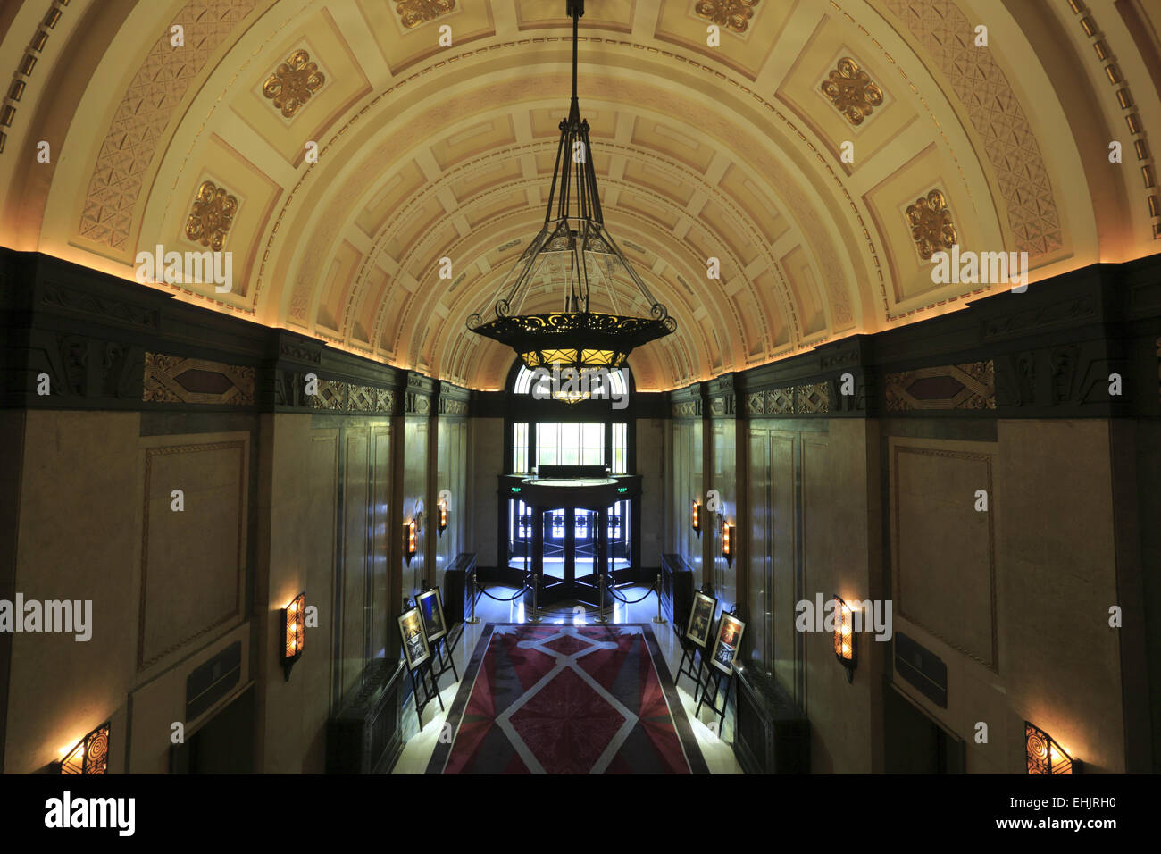 Interior view of the north entrance of Fairmont Peace Hotel in the Bund ...