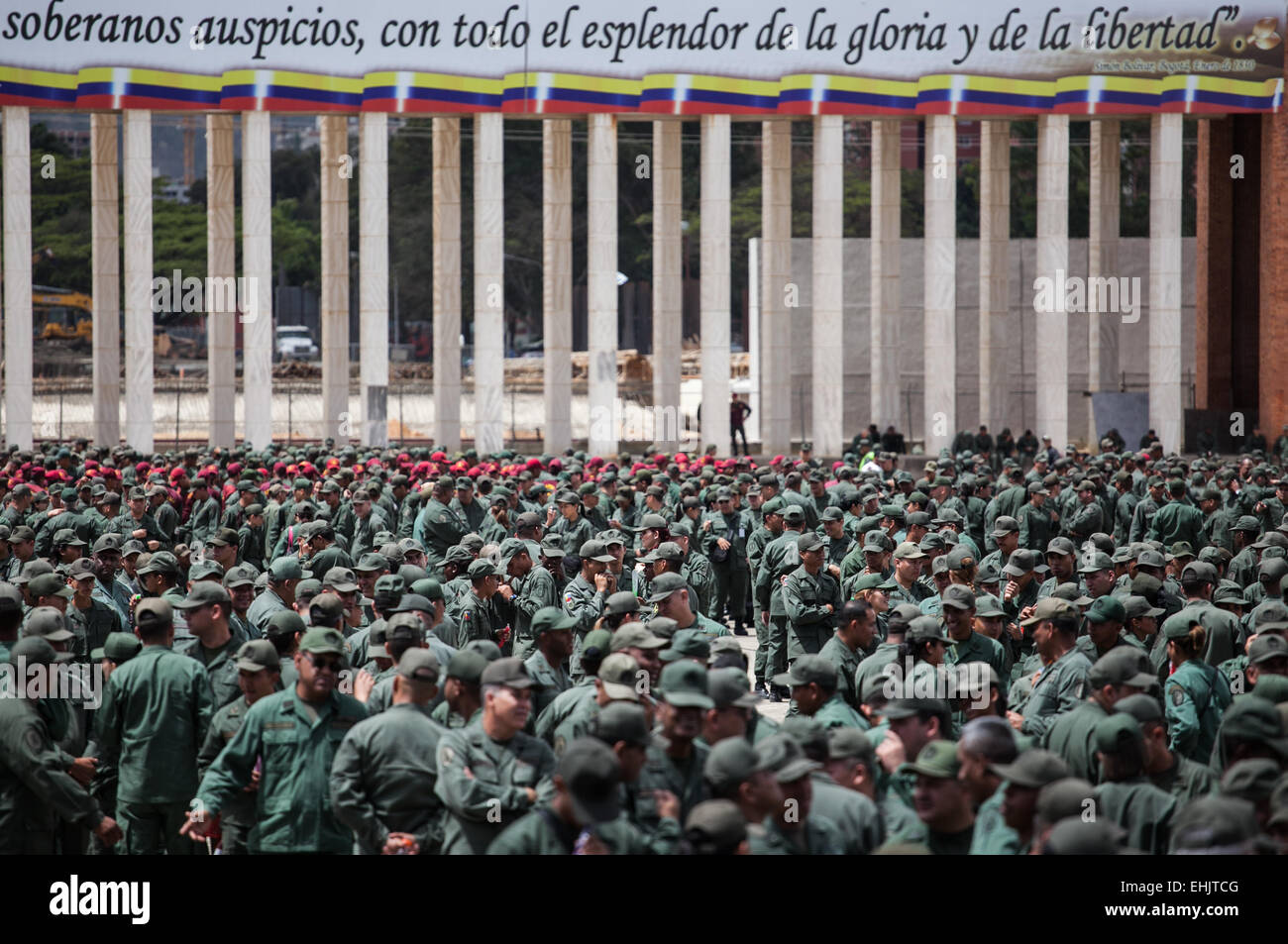 Caracas, Venezuela. 14th Mar, 2015. Soldiers take part in the military ...