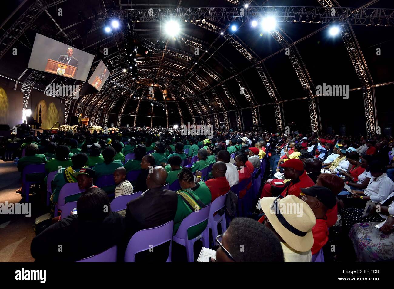 Pella, South Africa. 14th Mar, 2015. People attend the funeral service ...
