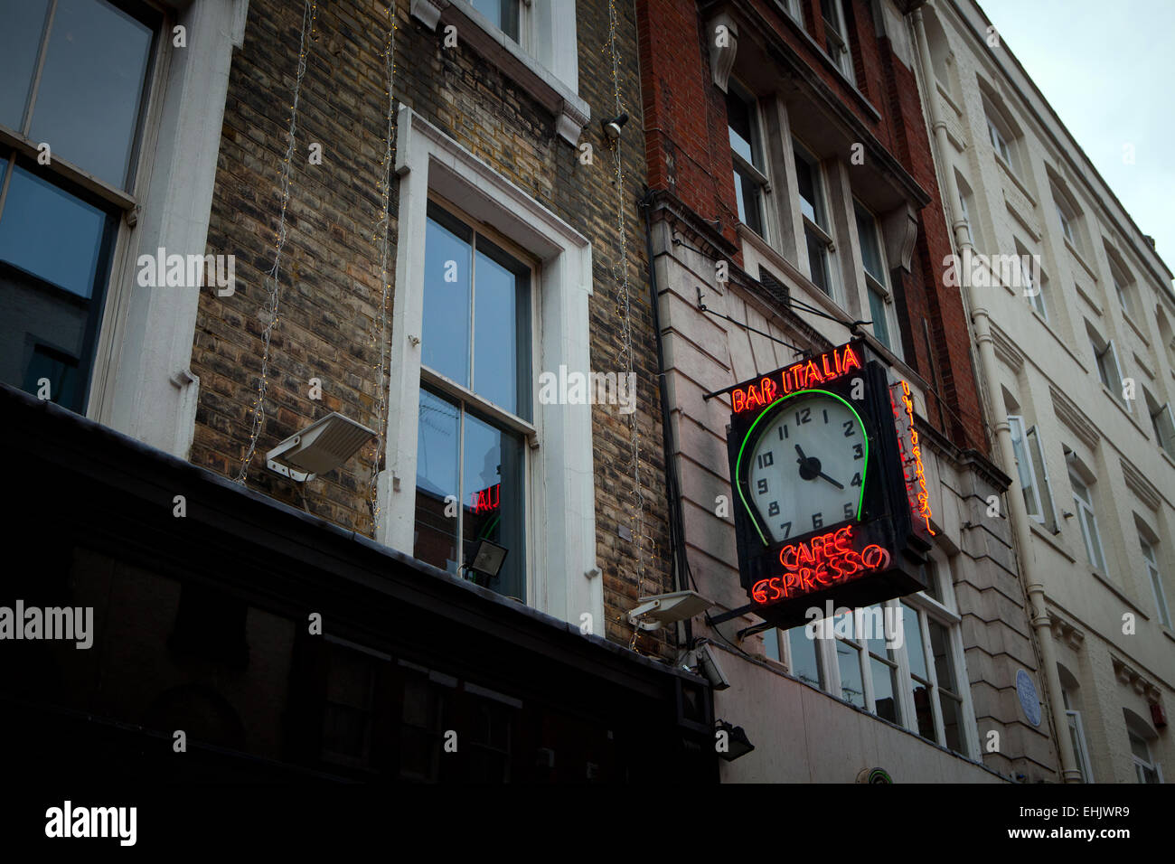 Bar Italia Cafe Clock sign Stock Photo - Alamy