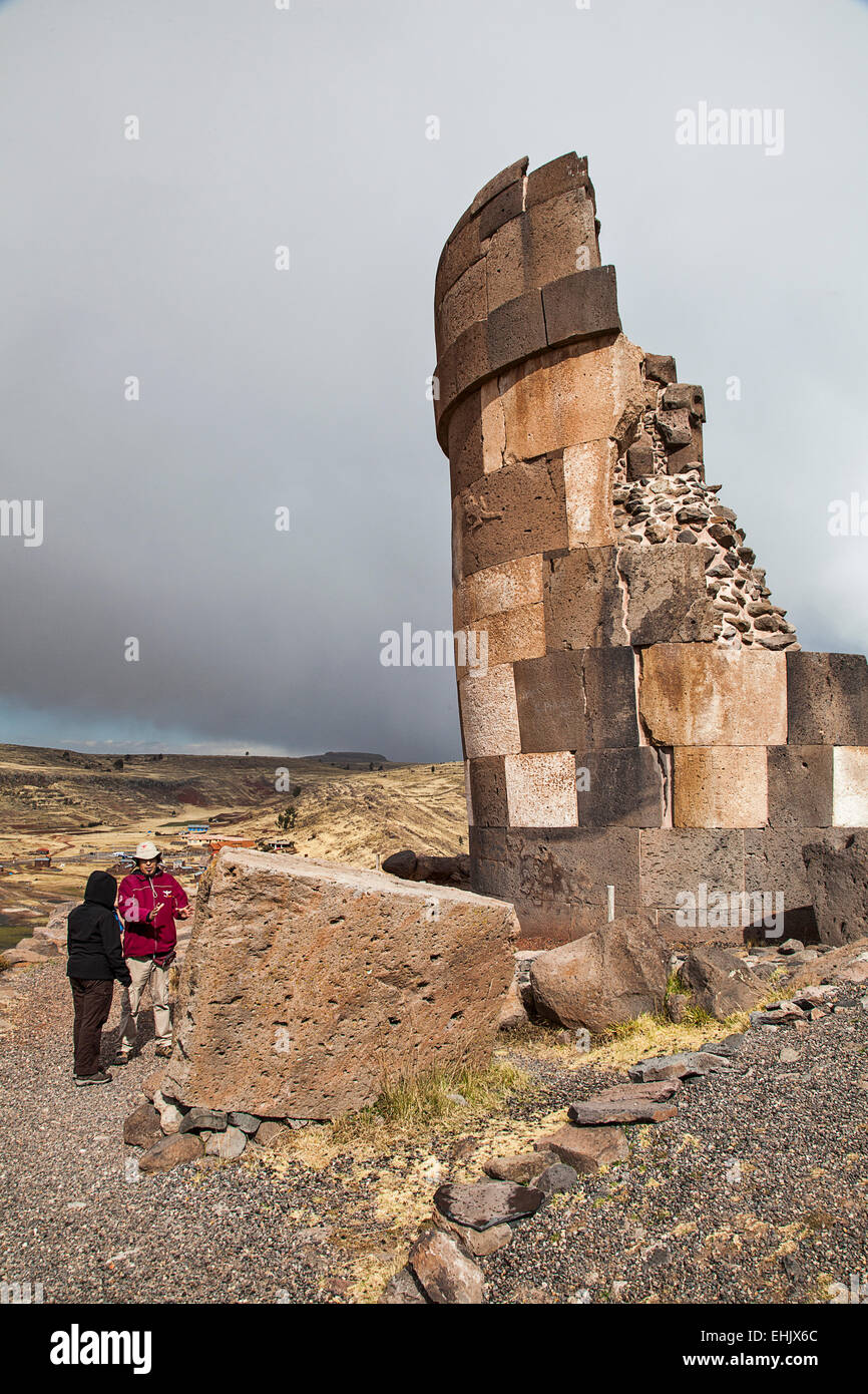 A few miles from Puno is the Sillustani Inca archaeological site ...