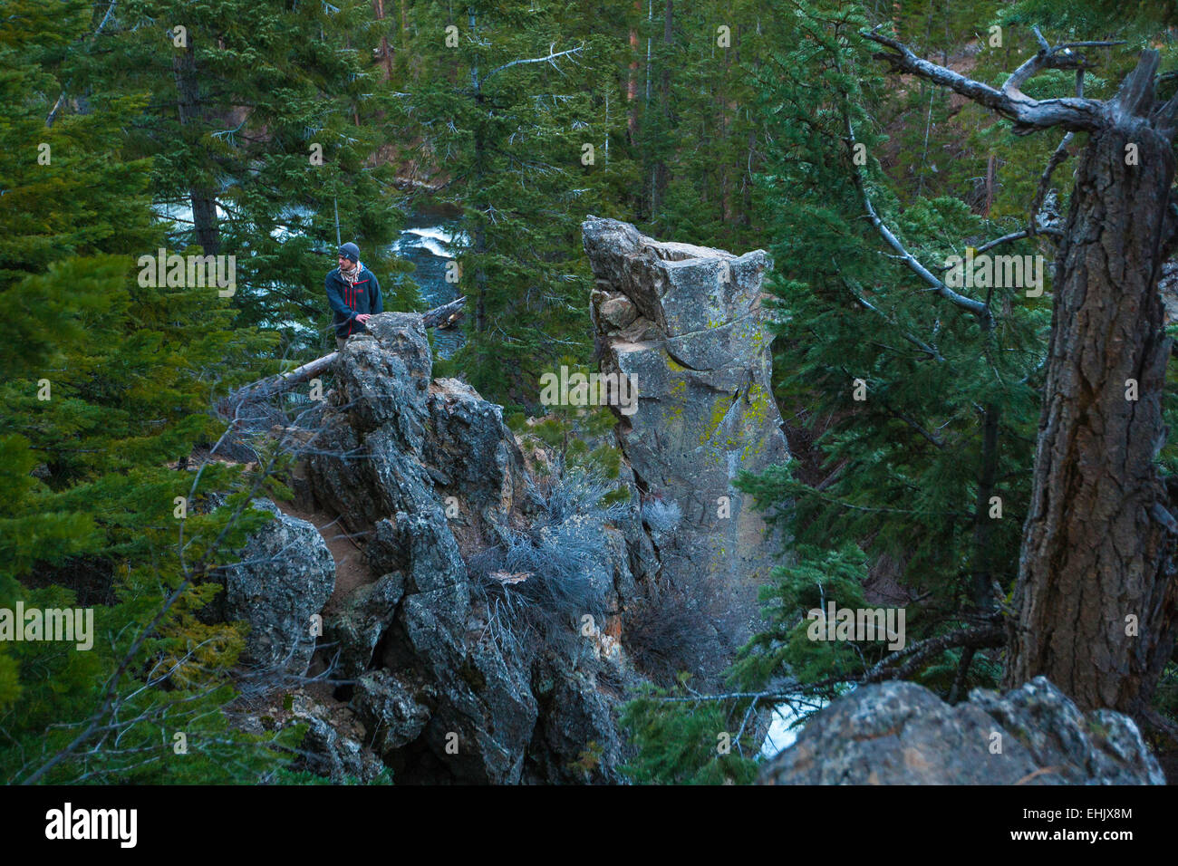 Male explorer enjoying the great outdoors Stock Photo - Alamy