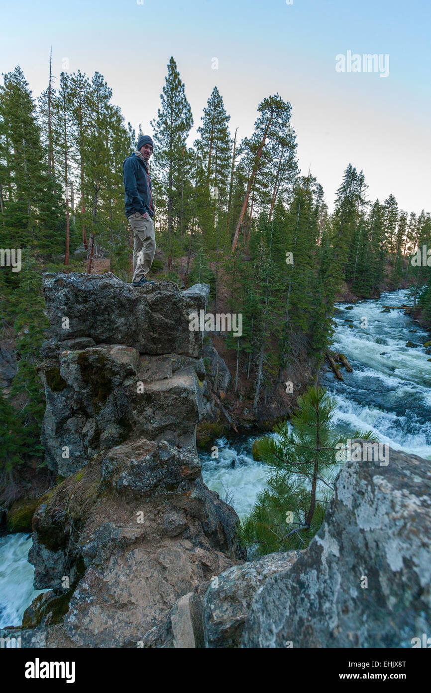 Male explorer enjoying the great outdoors Stock Photo - Alamy