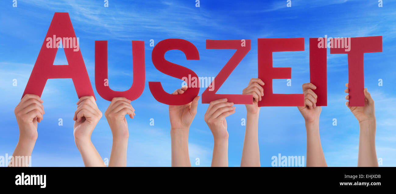 Many Caucasian People And Hands Holding Red Straight Letters Or ...