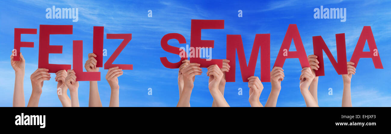 Many Caucasian People And Hands Holding Red Letters Or Characters ...